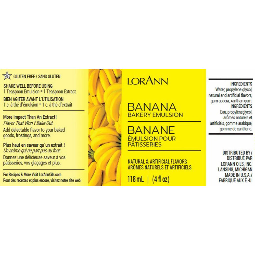 Lorann Banana Emulsion Flavoring – Lynn's Cake, Candy & Chocolate Supplies
